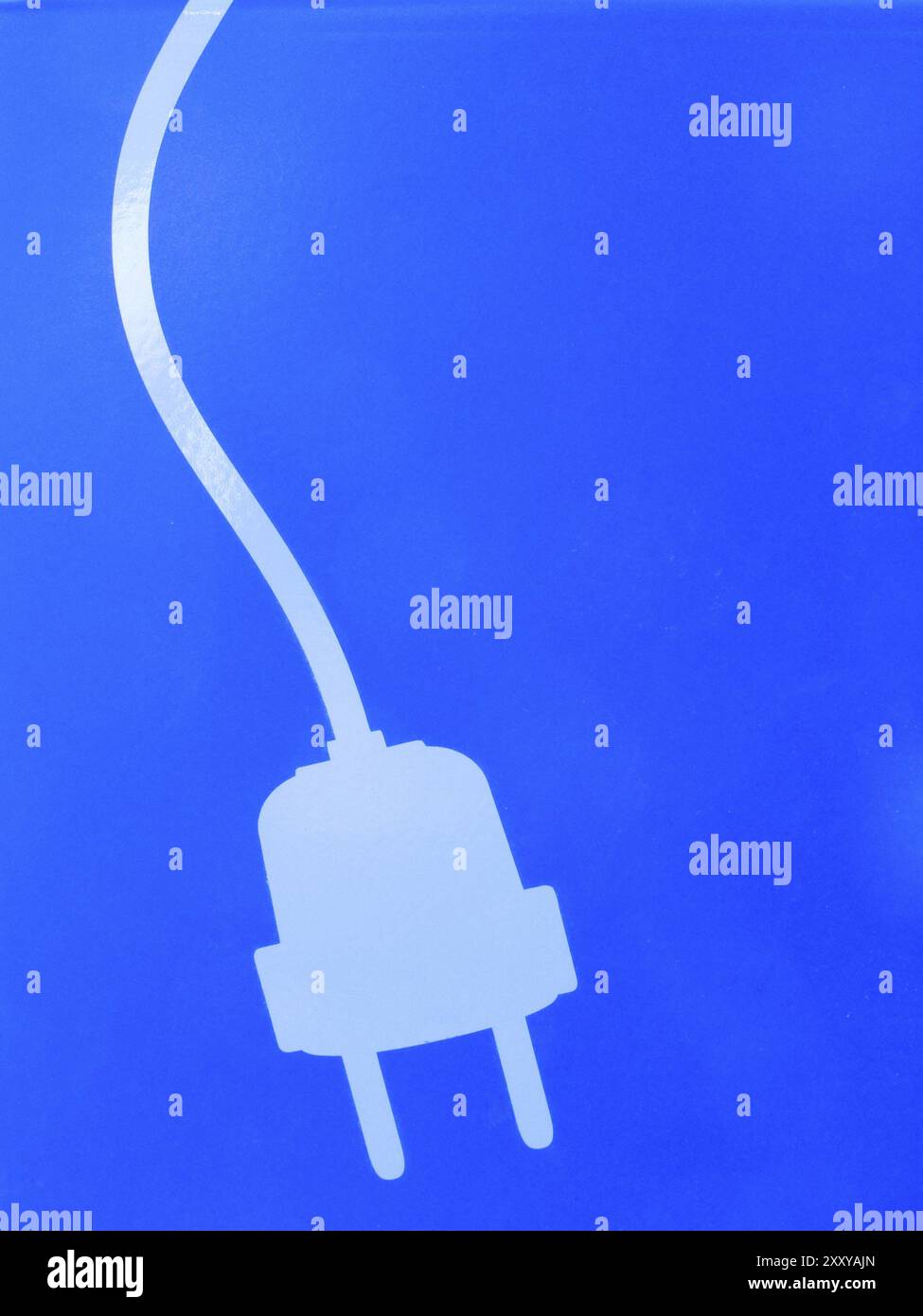 Blue sign as symbol of electric car loading station Stock Photo - Alamy