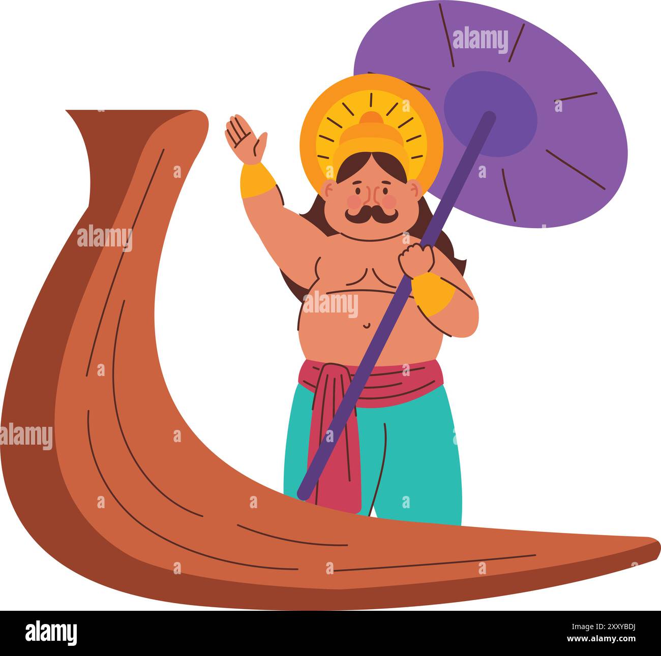 king mahabali in boat celebrating onam Stock Vector Image & Art - Alamy