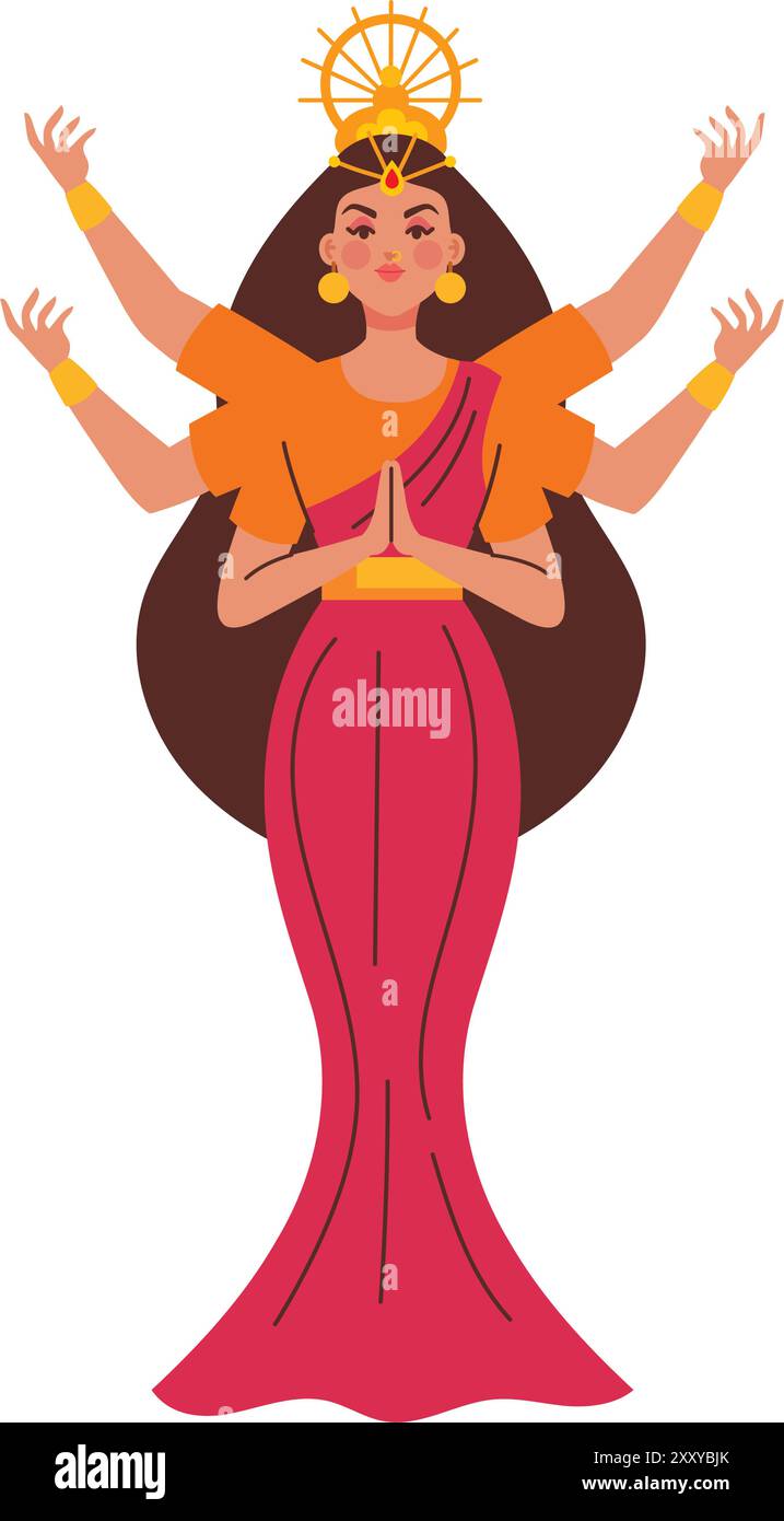 happy navratri avatar of goddess durga Stock Vector Image & Art - Alamy