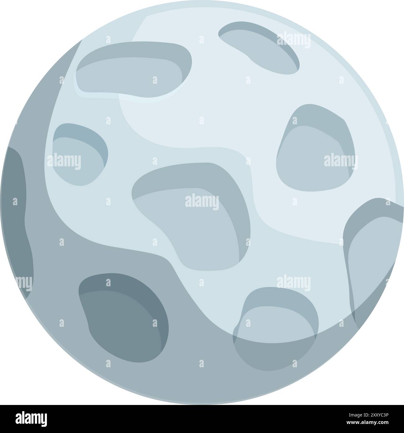 Simple vector illustration of the moon surface with craters, perfect ...