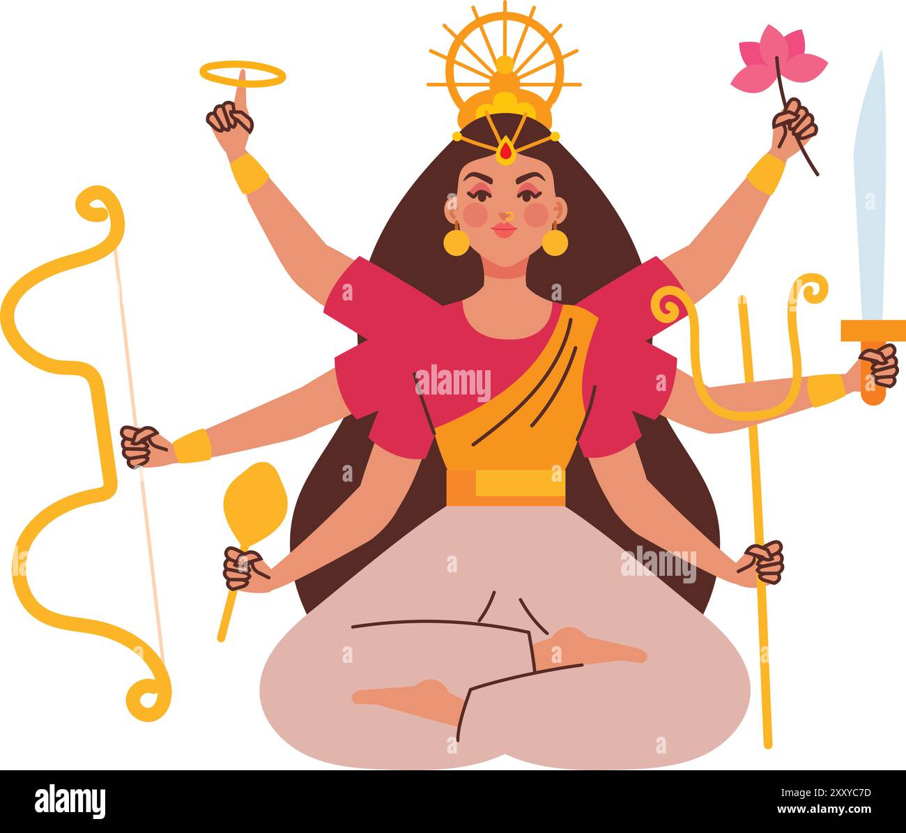 goddess durga character Stock Vector Image & Art - Alamy