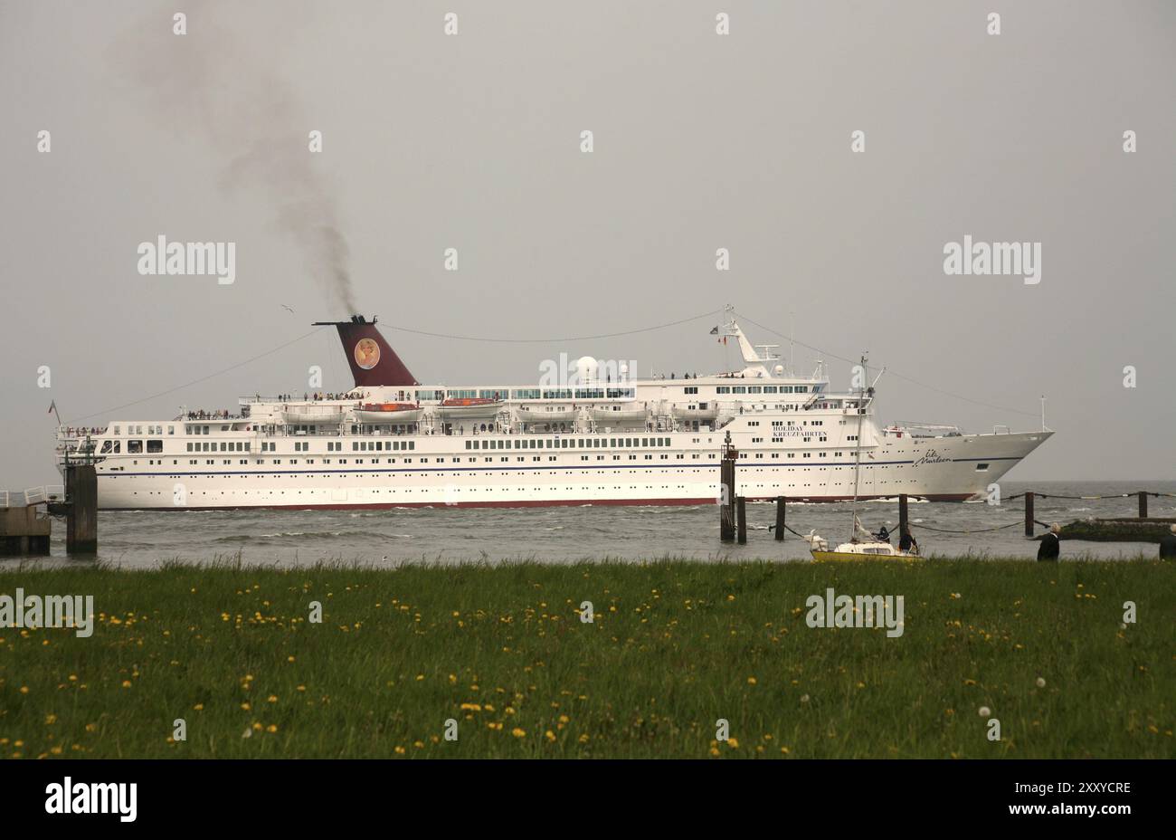 Cruise ship off Cuxhaven entering the Elbe Stock Photo - Alamy