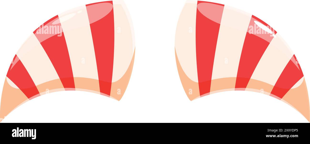 Red and white striped devil horns representing a playful and ...