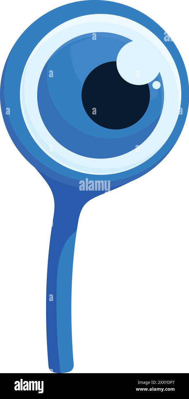Cartoon blue eye on a stick is looking around, observing Stock Vector ...