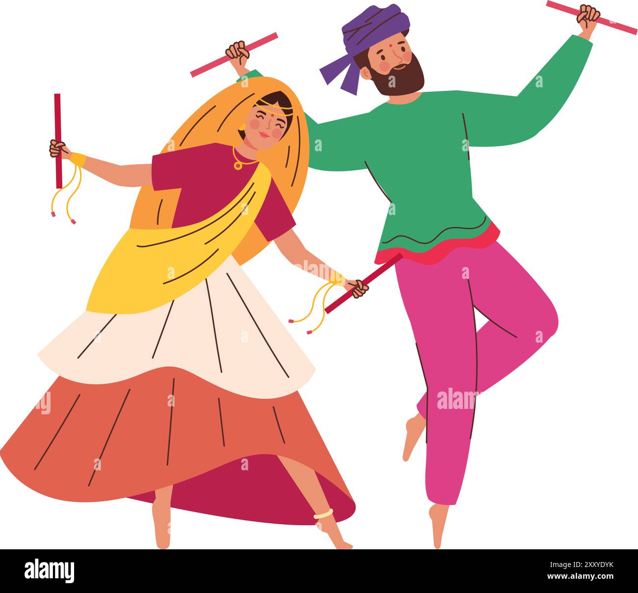 indian dancers wearing traditional costumes Stock Vector Image & Art - Alamy