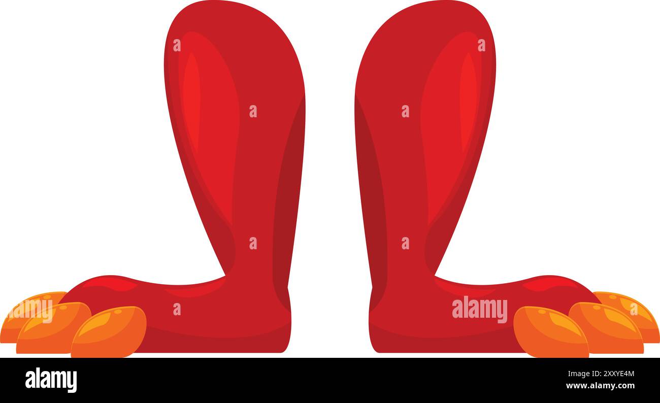 Cartoon red monster legs standing with yellow claws Stock Vector Image ...