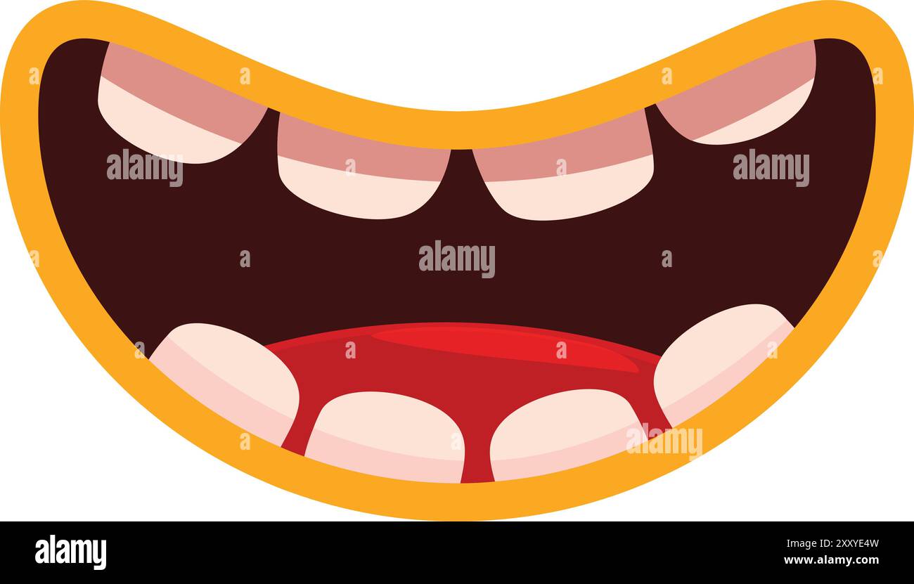 Cartoon mouth showing teeth is smiling and laughing Stock Vector Image ...