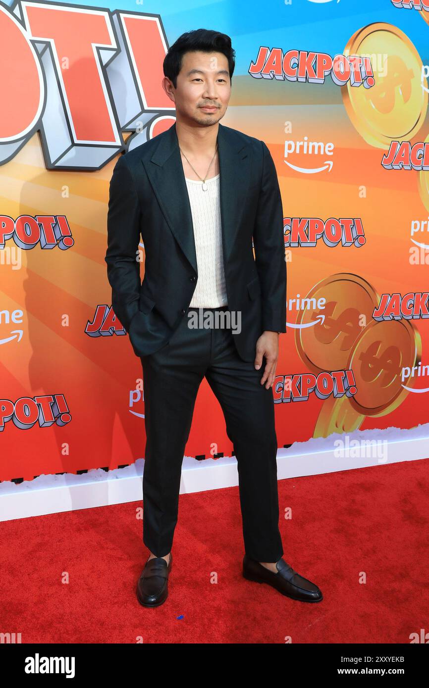 LOS ANGELES - AUG 13: Simu Liu at the "Jackpot" LA Premiere at TCL ...