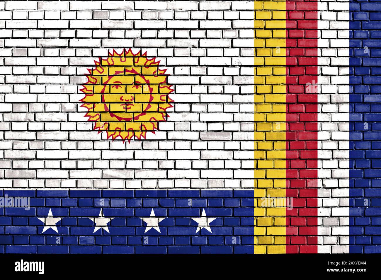 Flag of Vargas State painted on brick wall Stock Photo - Alamy