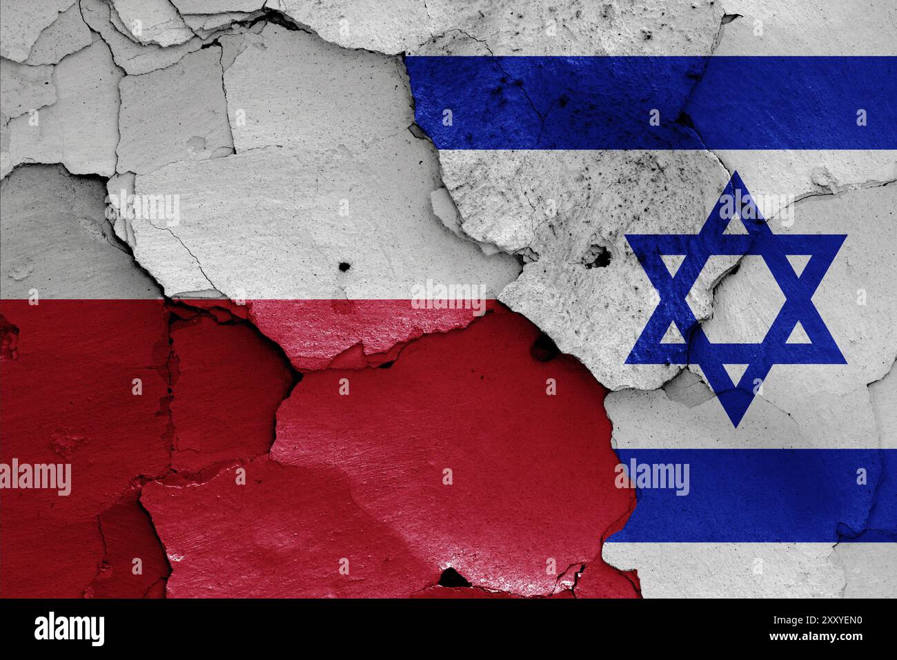 Flags of Poland and Israel Stock Photo - Alamy