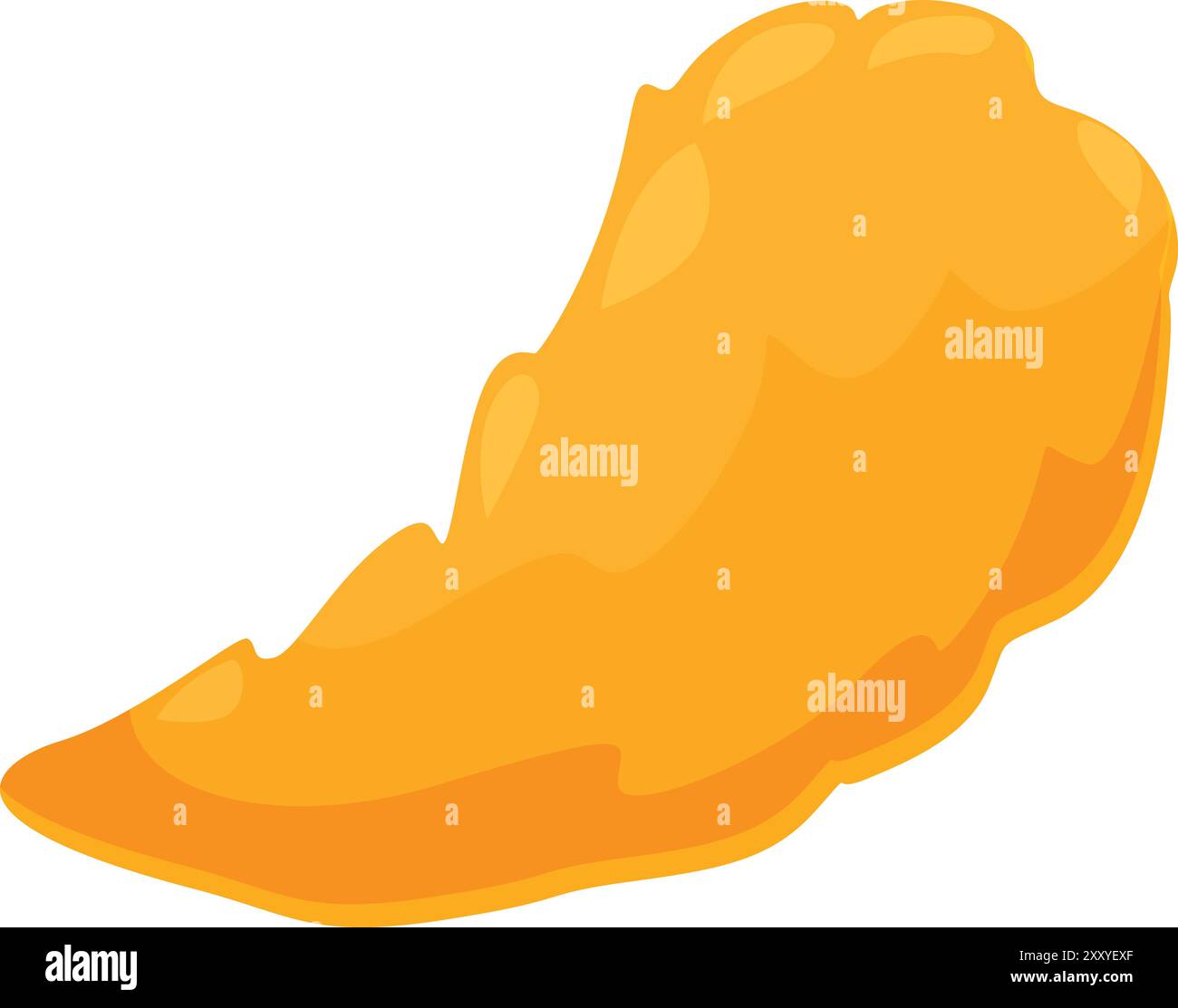 Cartoon icon of crispy fried chicken wing, a popular fast food dish ...