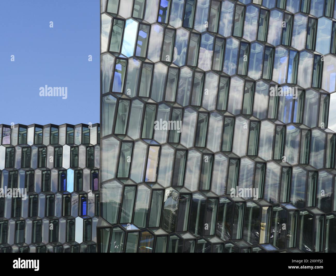 Harpa, the concert hall and opera house in Reykjavik, Iceland, Europe ...