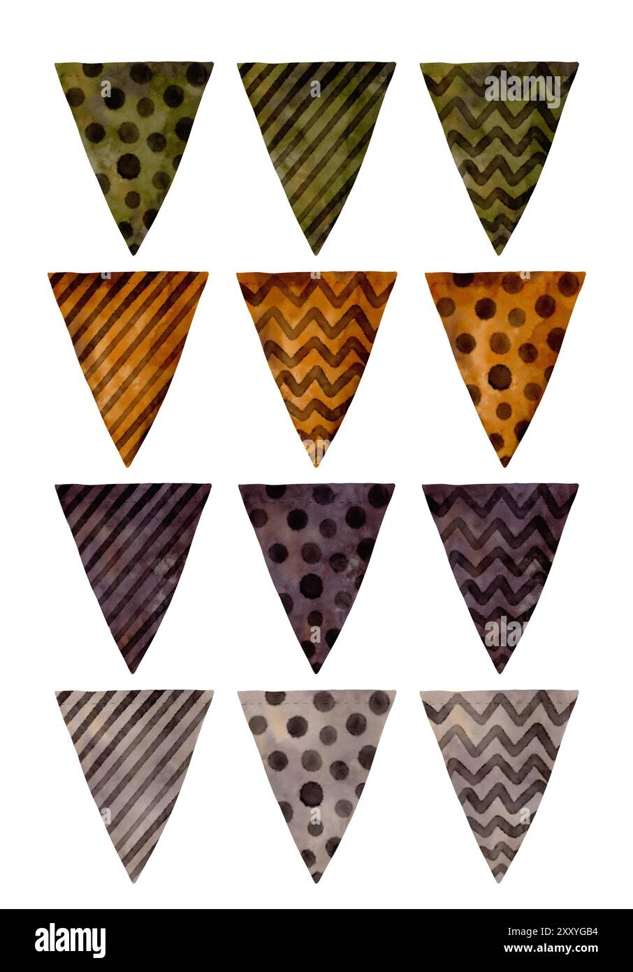 This is a delightful collection of triangular pennant designs that ...