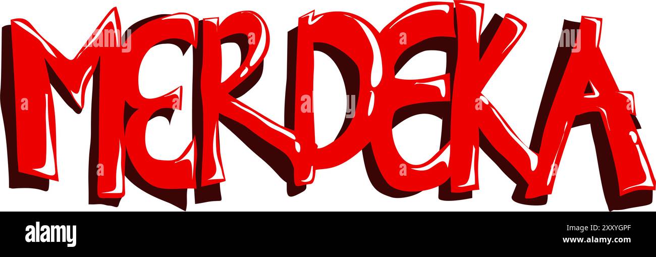 The word "MERDEKA" design. Suitable for logos, icons and stickers Stock ...