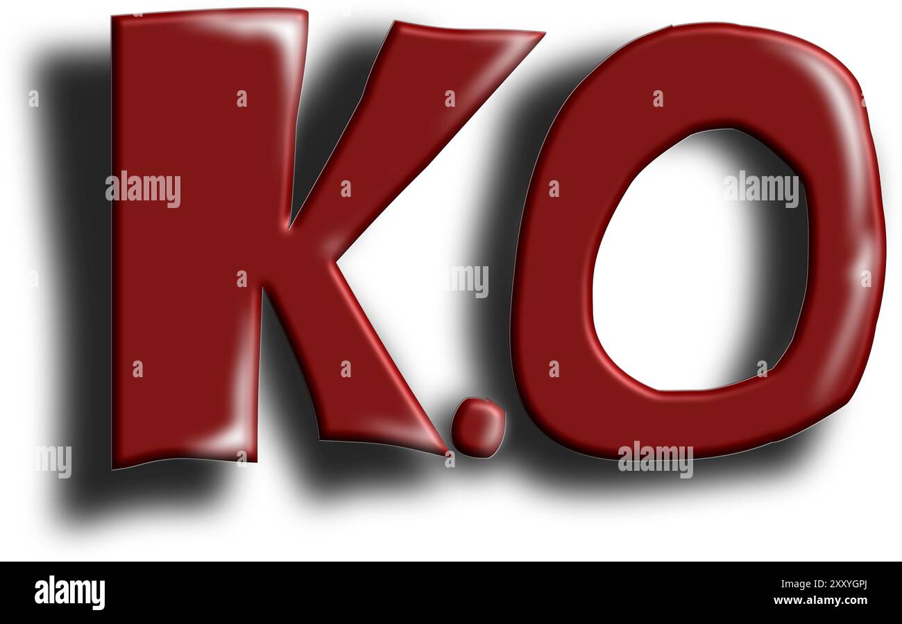 "K.O" word design on white background. Suitable for logos, icons and ...