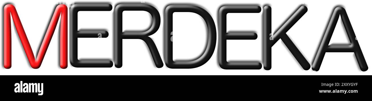 The word "MERDEKA" design. Suitable for logos, icons and stickers Stock ...