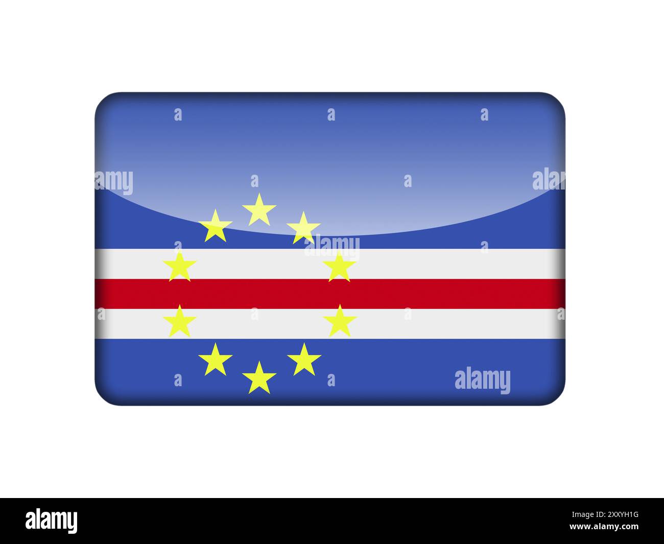 The Cape Verde flag in the form of a glossy icon Stock Photo - Alamy