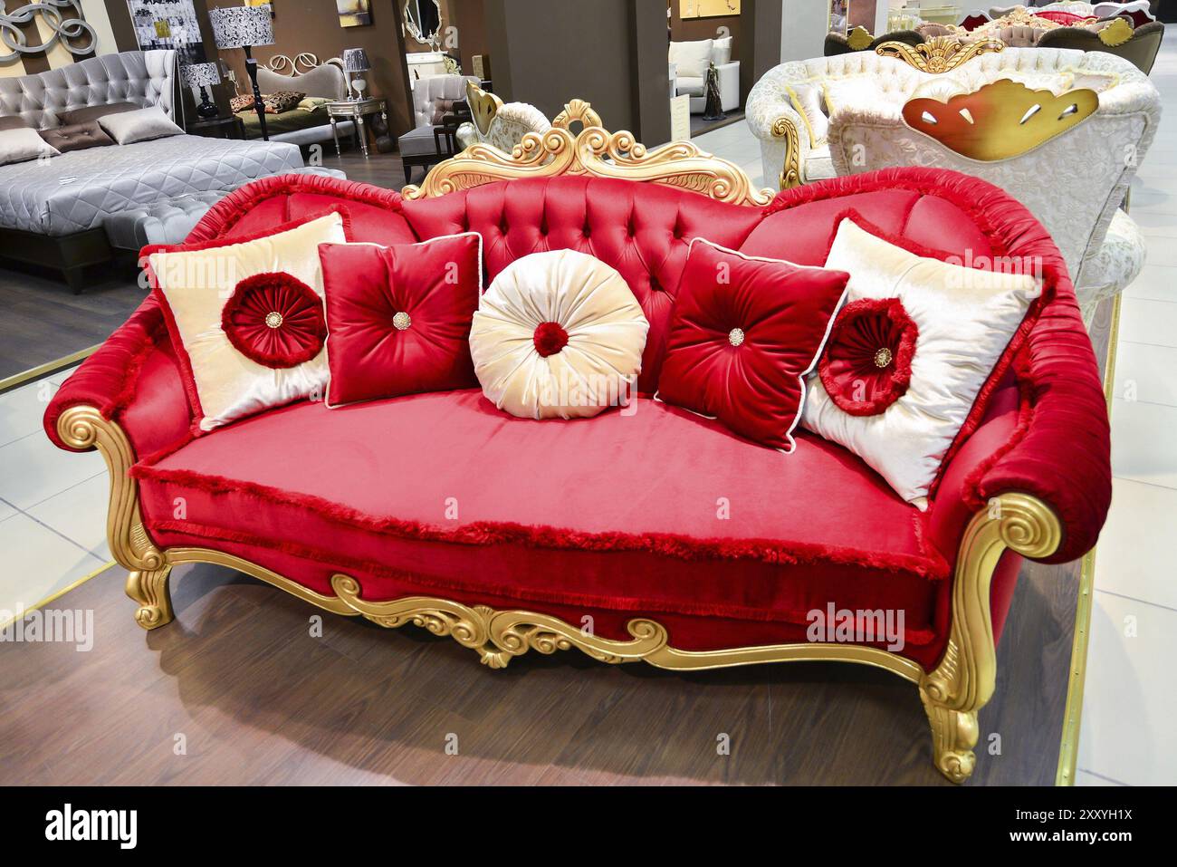 MOSCOW, RUSSIA, MARCH 05 2015: Interior Furniture shopping complex ...