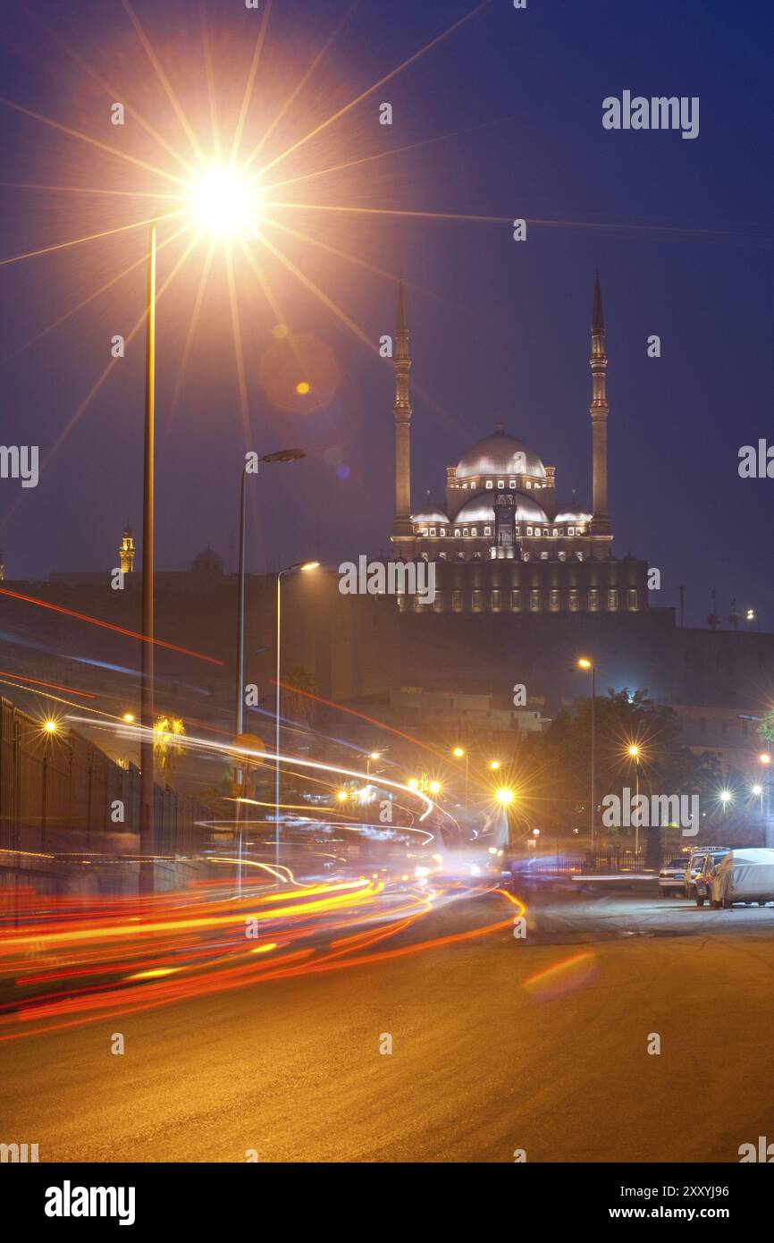 Citadel Cairo Egypt Night Trailing Lights Stock Photo - Alamy