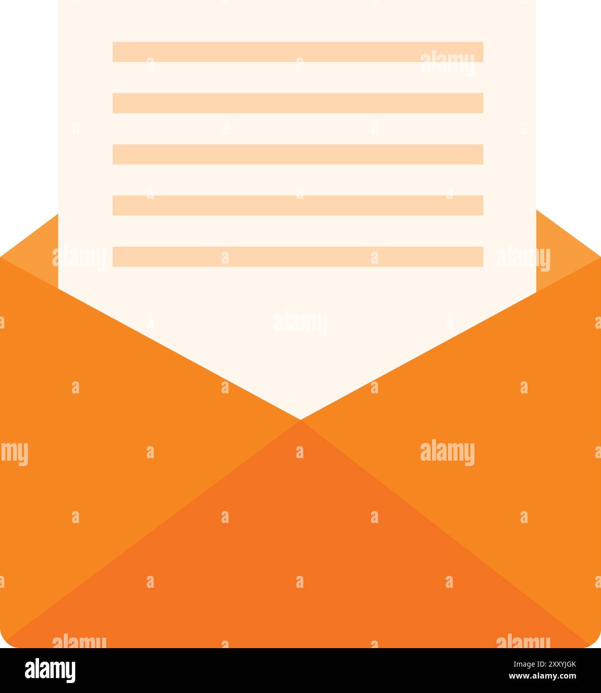 Open orange envelope blank paper Stock Vector Images - Alamy