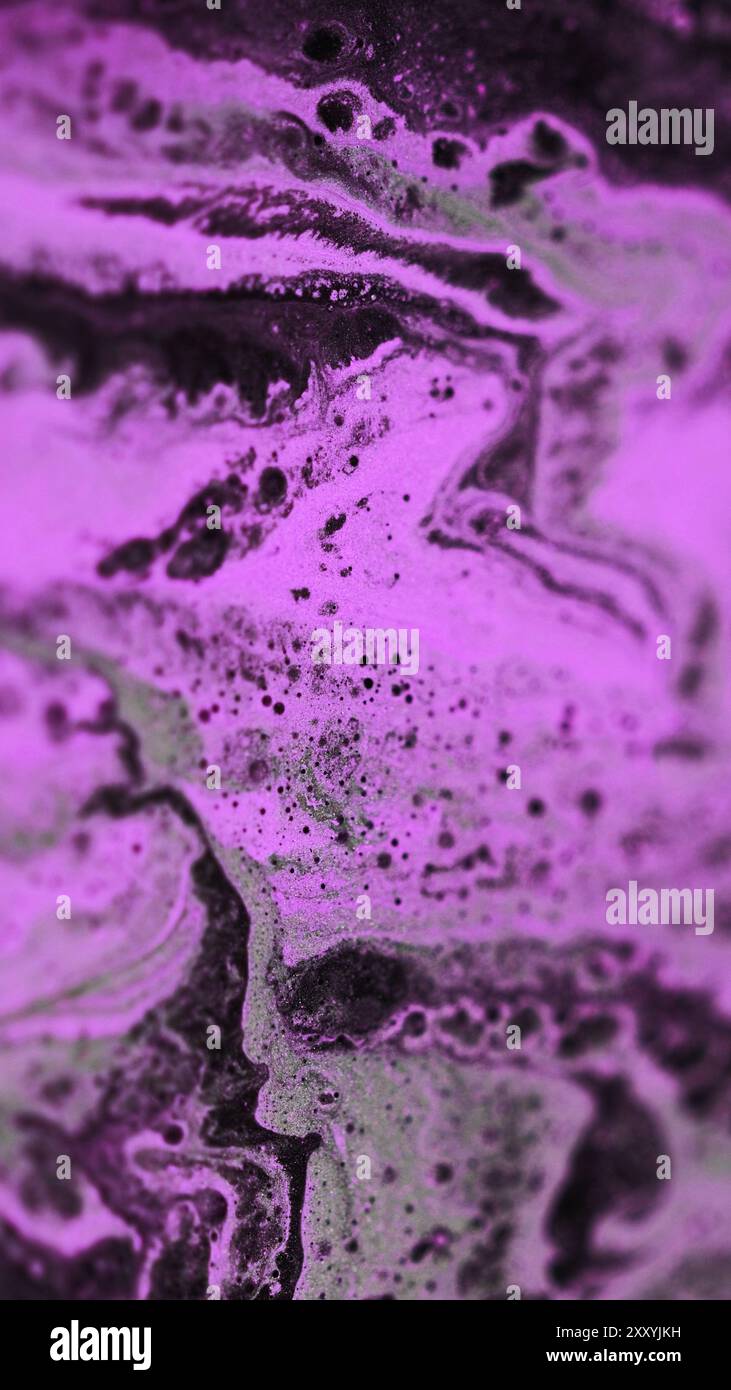 Bubble paint. Oil fluid. Defocused neon bright pink purple black color ...
