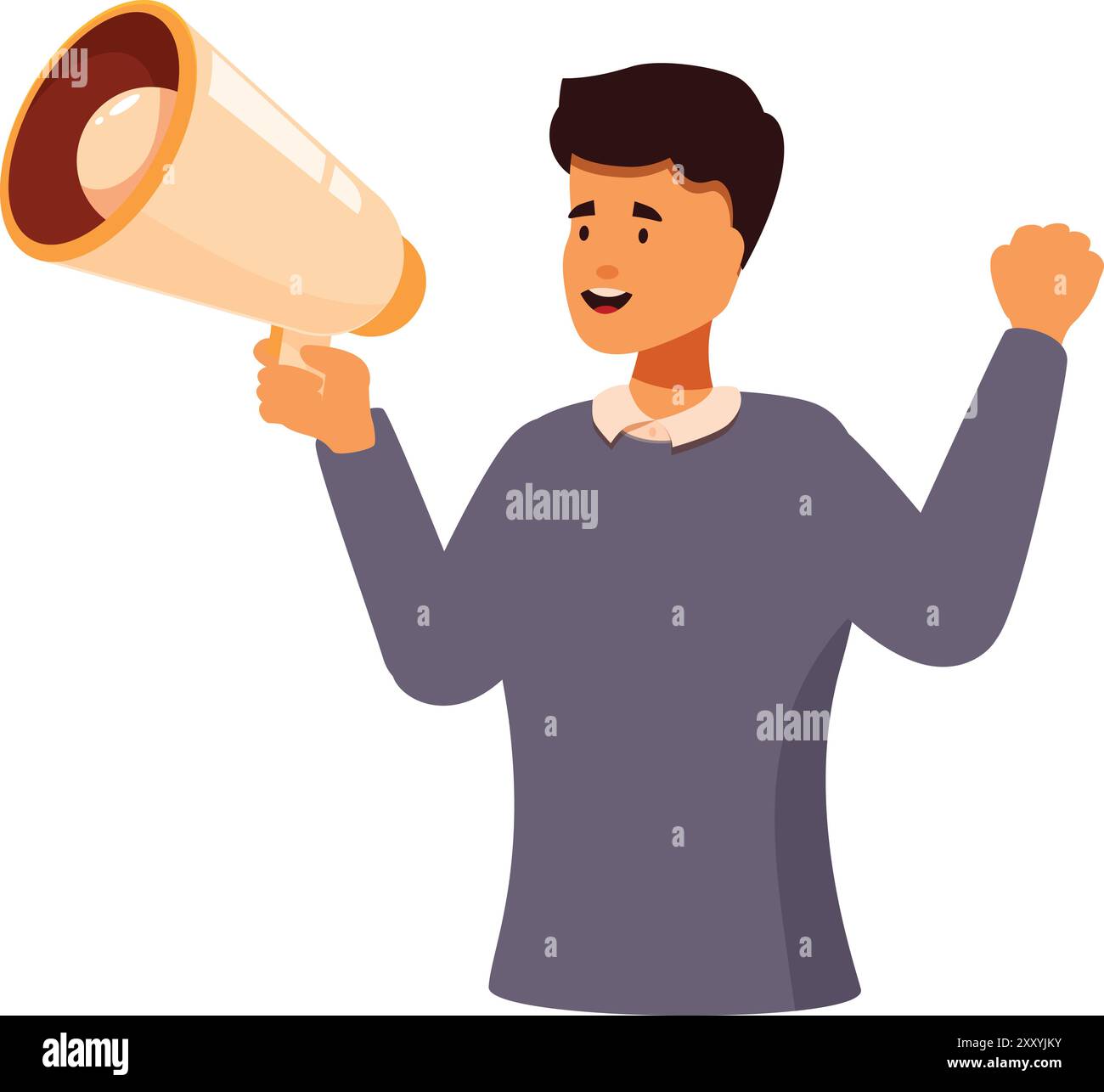 Excitedly shouting man talking hi-res stock photography and images - Alamy