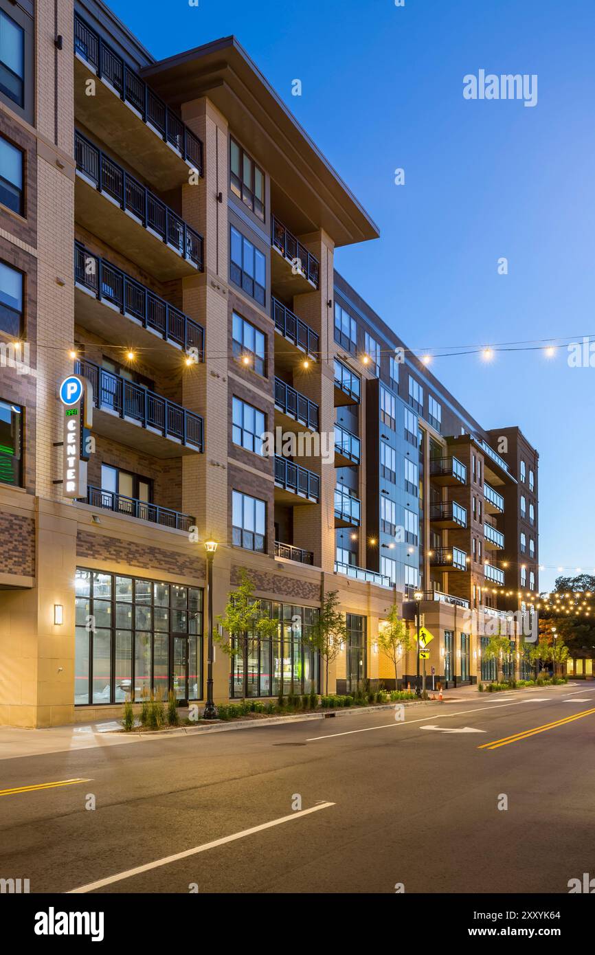 Large apartment buildings line a street hi-res stock photography and ...