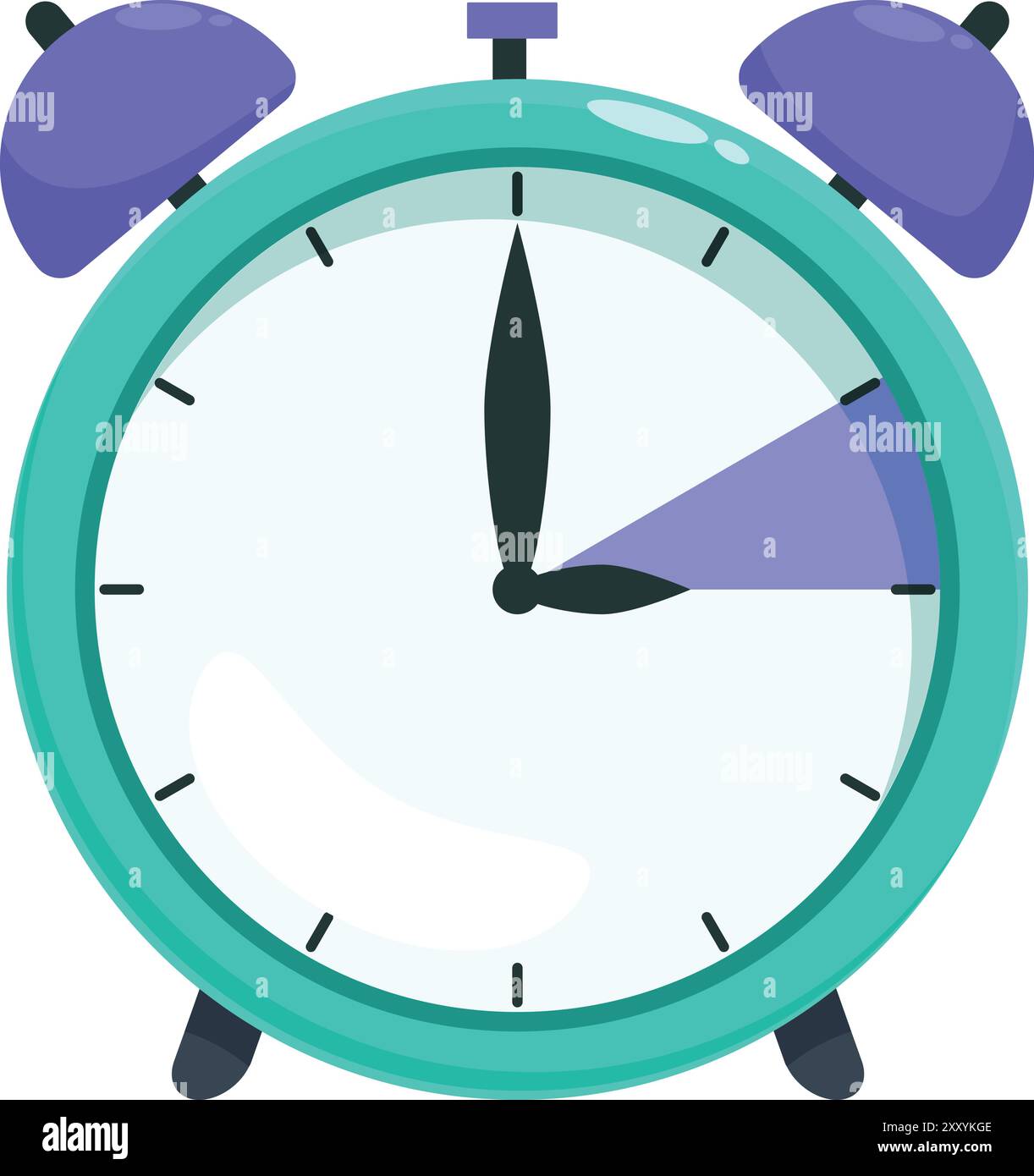 Classic alarm clock is showing the time, with the minute hand nearing ...