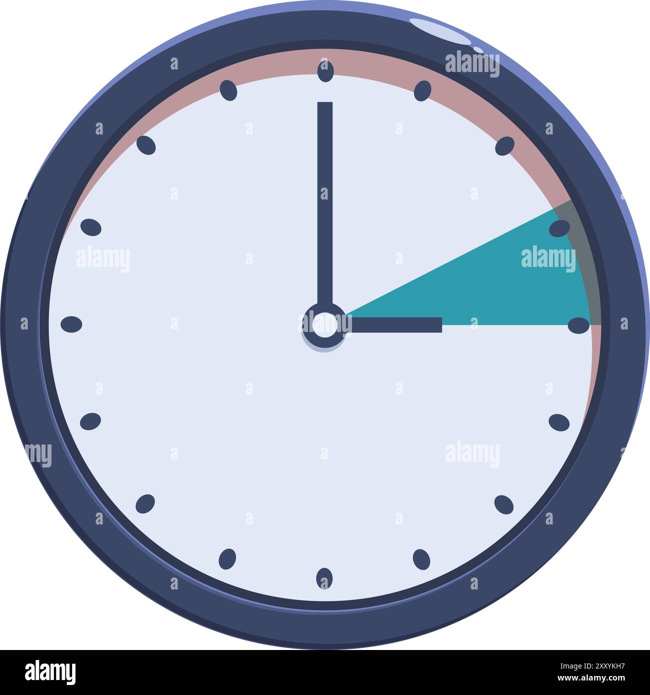 Round wall clock showing almost half past twelve time, time management ...