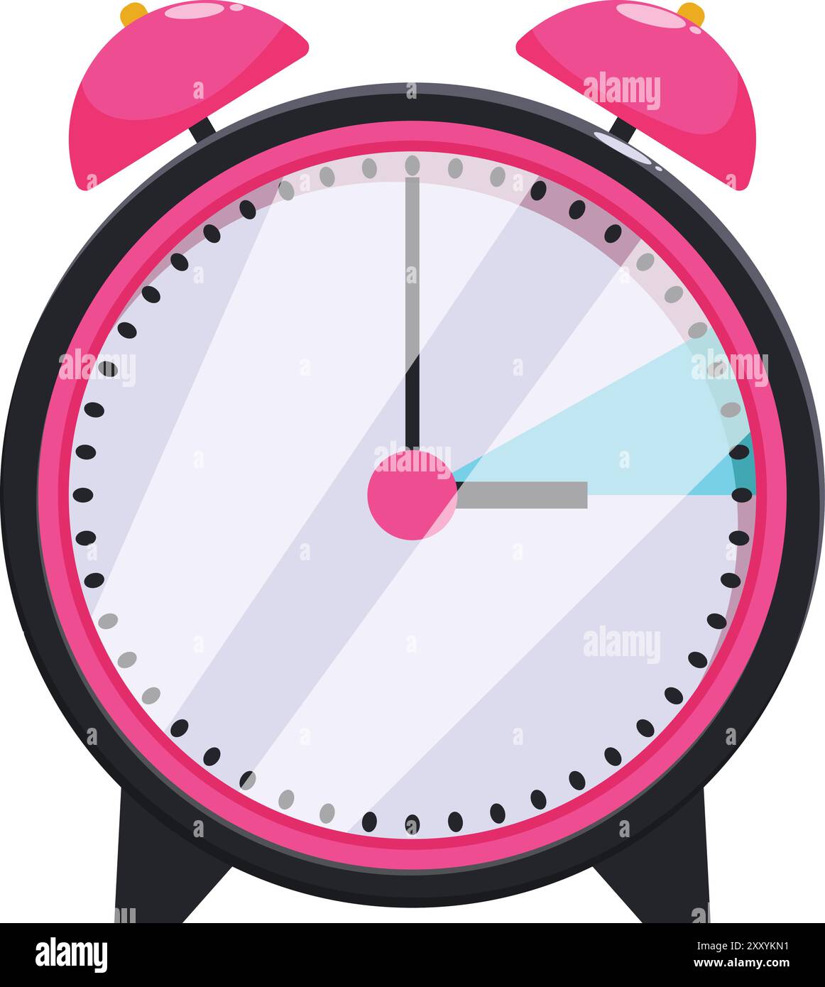 Pink alarm clock showing almost five o'clock, perfect for concepts such ...