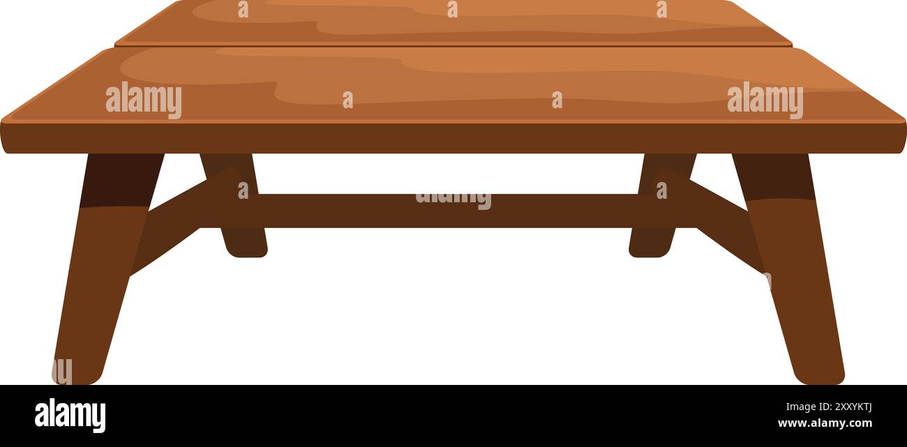 Simple wooden table standing on four legs, isolated on white background ...