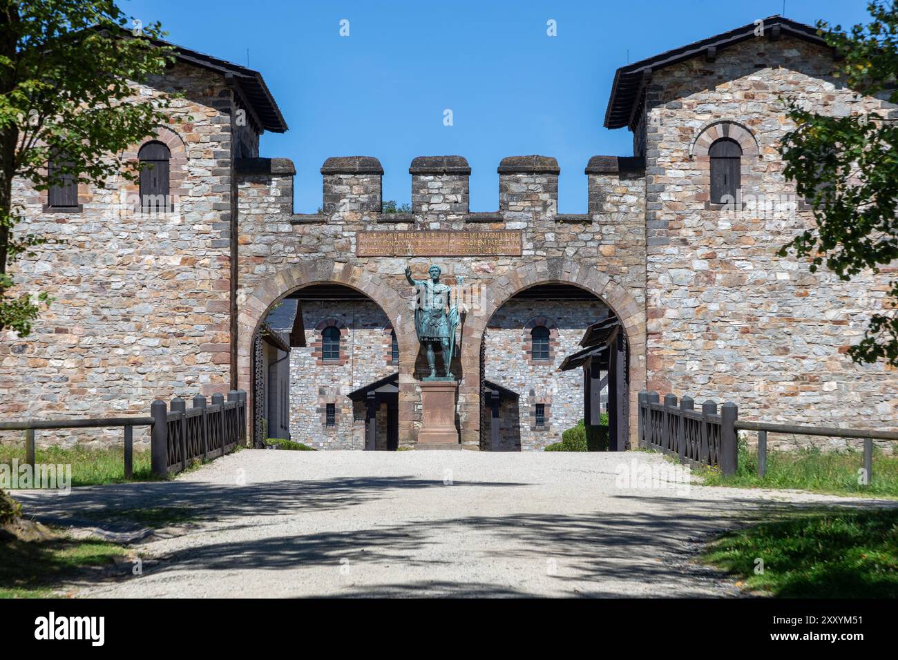 Bad Homburg, Germany - August 16, 2024: The main gate of the Roman fort ...