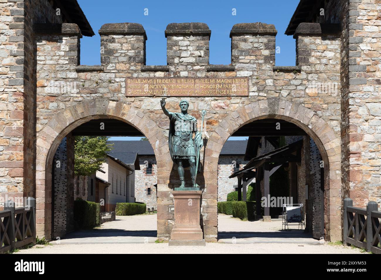 Bad Homburg, Germany - August 16, 2024: The main gate of the Roman fort ...