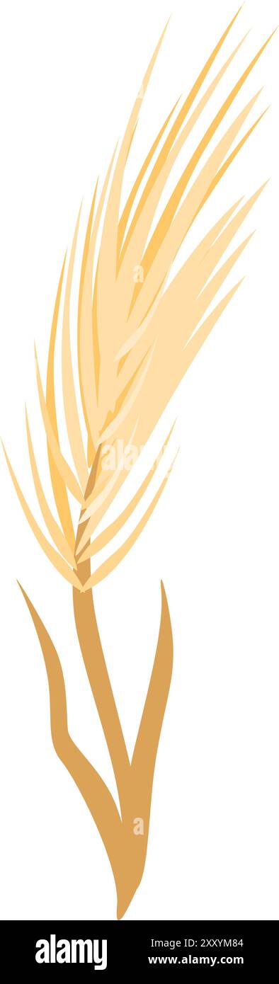 Single stalk of wheat standing tall and blowing in the wind Stock ...