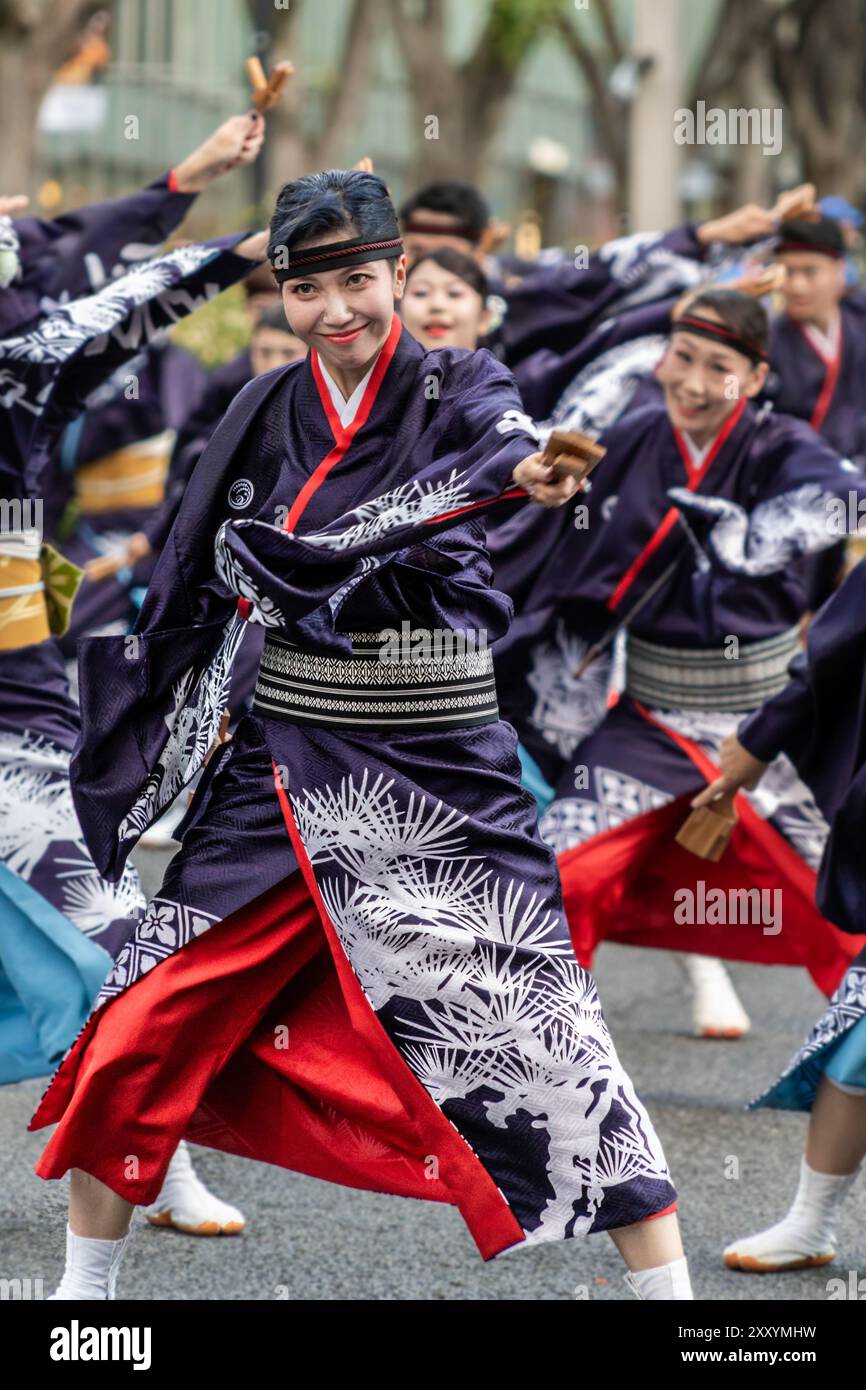 Tokyo, Japan - August 25, 2024: "Super Yosakoi" Parade, very popular cultural event held on the ...