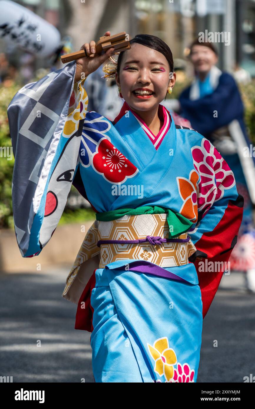 Tokyo, Japan - August 25, 2024: "Super Yosakoi" Parade, very popular cultural event held on the ...