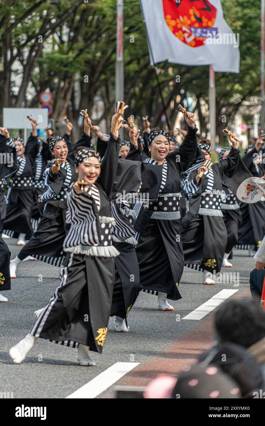 Tokyo, Japan - August 25, 2024: "Super Yosakoi" Parade, very popular cultural event held on the ...