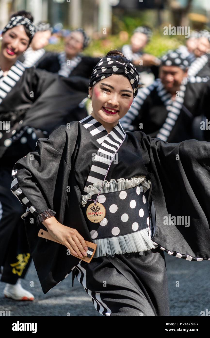 Tokyo, Japan - August 25, 2024: "Super Yosakoi" Parade, very popular cultural event held on the ...