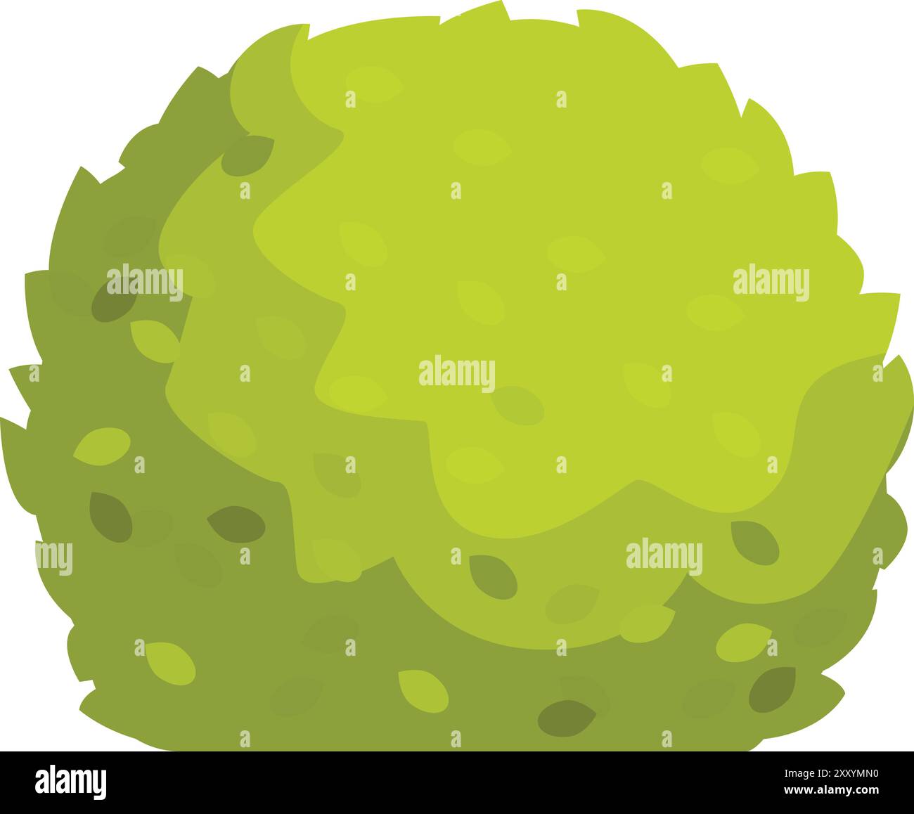 Cartoon styled green bush is growing on the ground Stock Vector Image ...