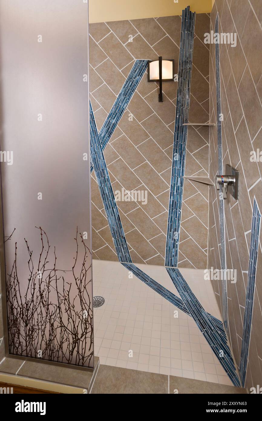 3 form panel divides shower from rest of bathroom hi-res stock ...