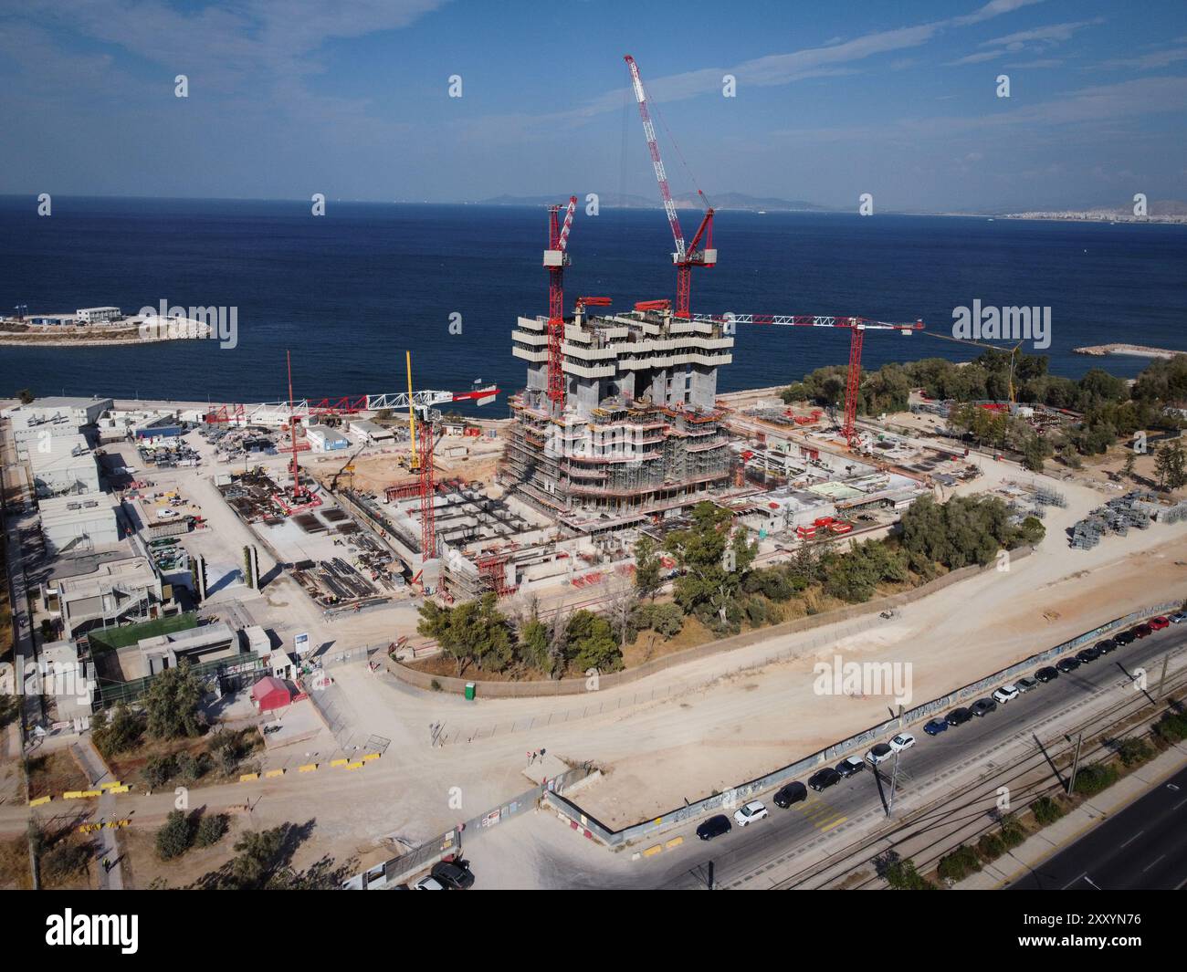Athens, Greece. 26 August 2024. In an aerial view the Athens Riviera ...