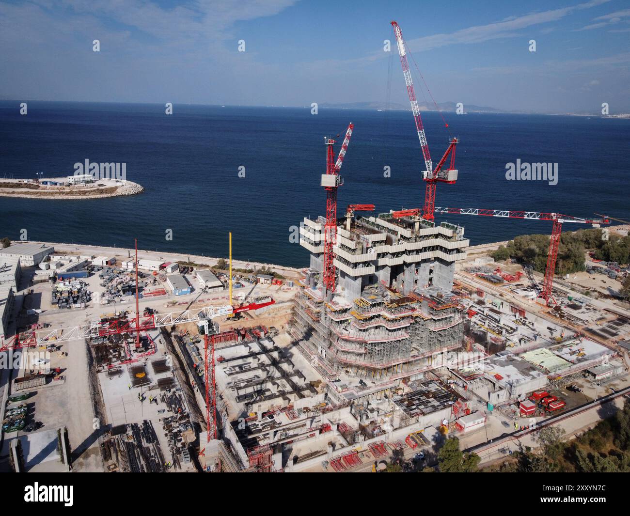Athens, Greece. 26 August 2024. In an aerial view the Athens Riviera ...