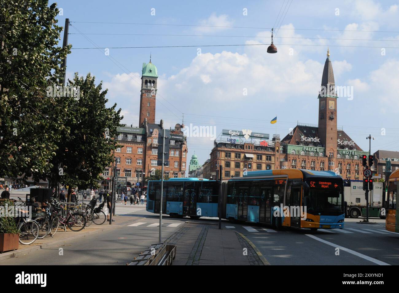 Copenhagen/ Denmark/27 August 2024/bu transports on vesterbrogade in ...
