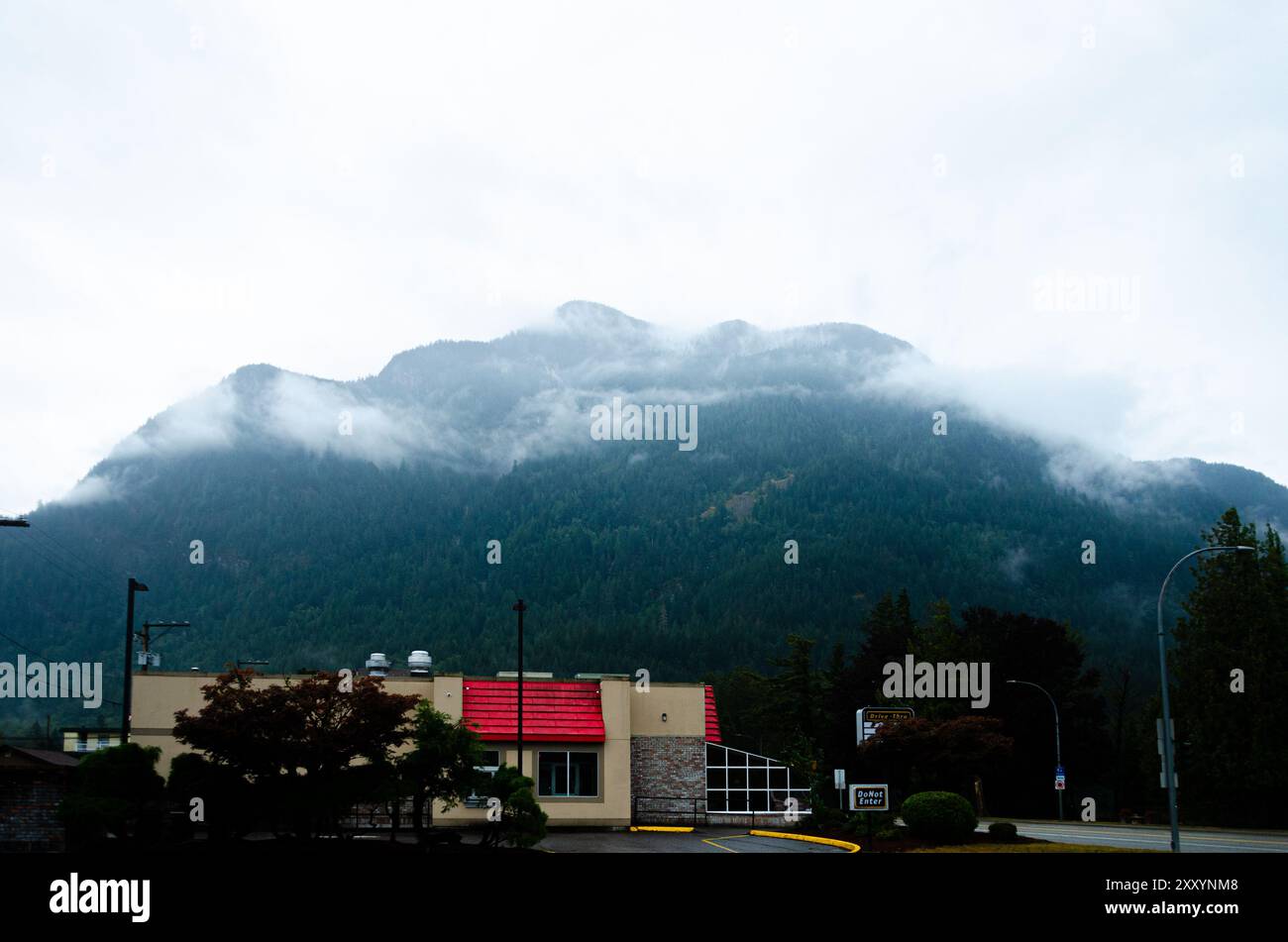 Cloud covered green mountains - Hope, BC, Canada Stock Photo - Alamy