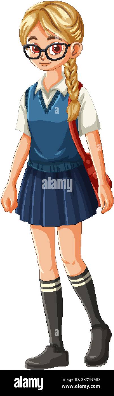 Girl glasses student in Stock Vector Images - Alamy