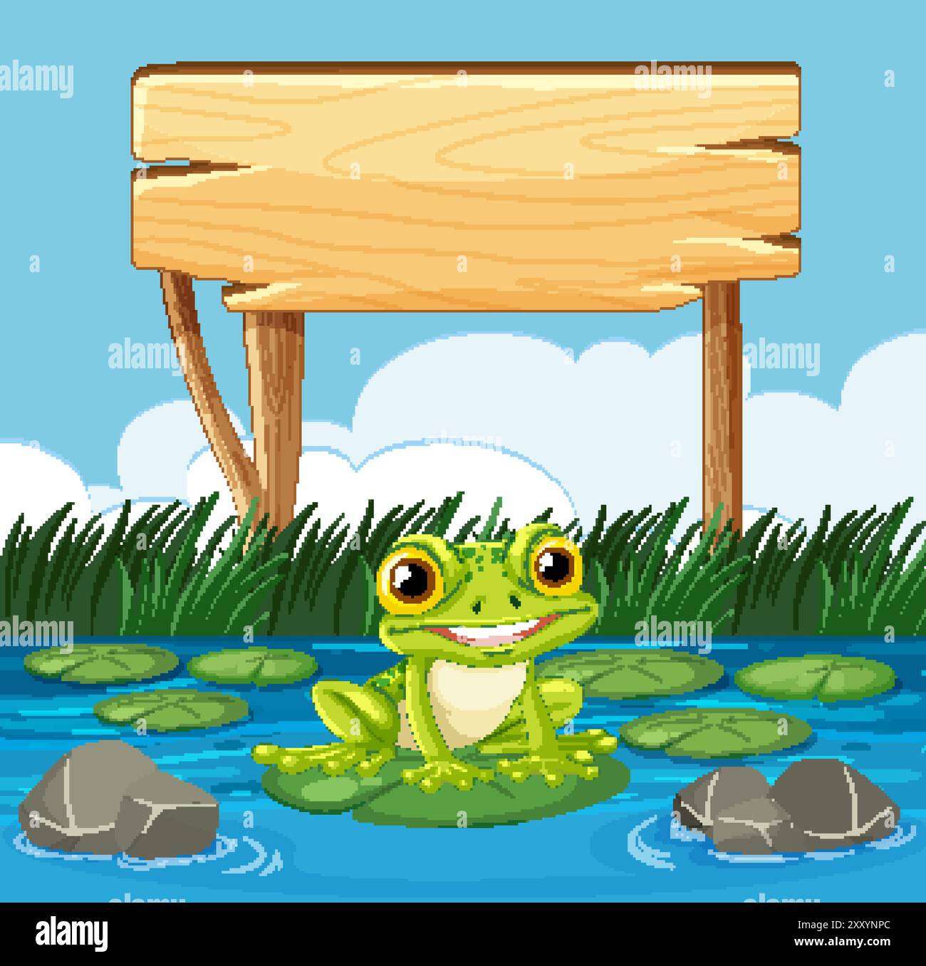 Sign water lily pond Stock Vector Images - Alamy