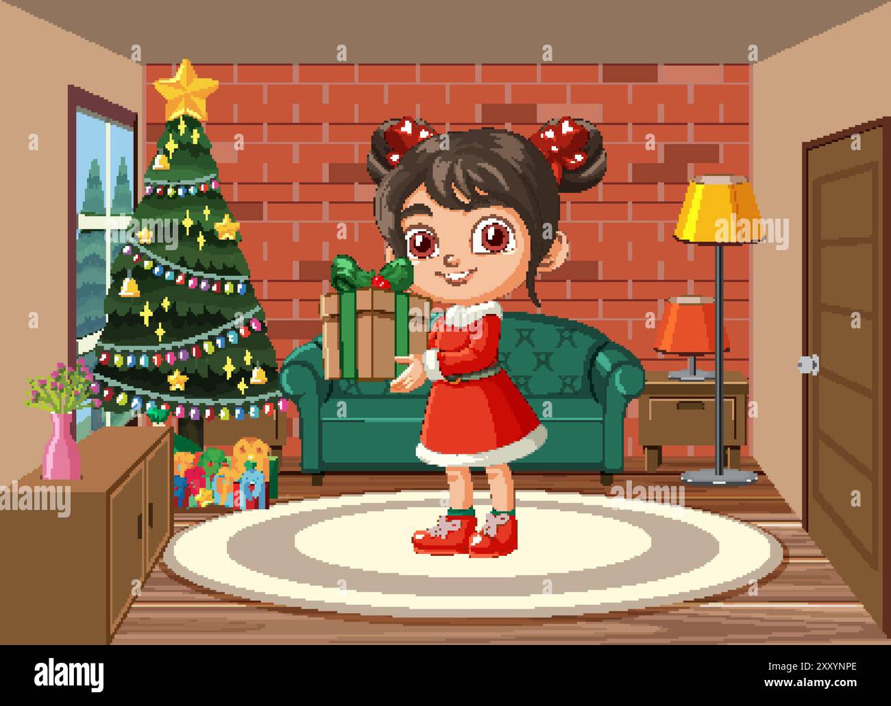 Wrapped gift tree Stock Vector Images - Alamy