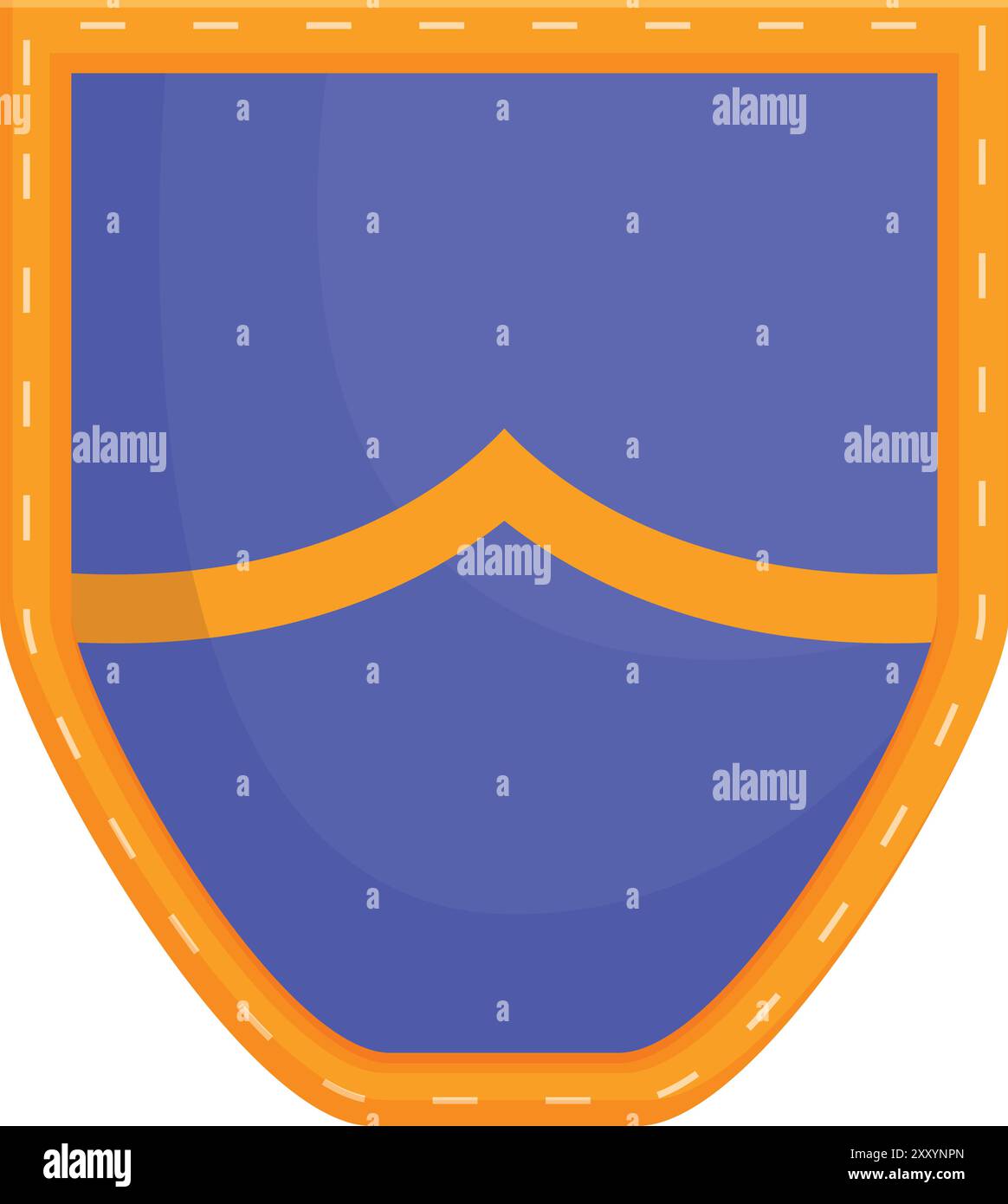 Blue shield featuring a gold chevron is depicted, symbolizing ...