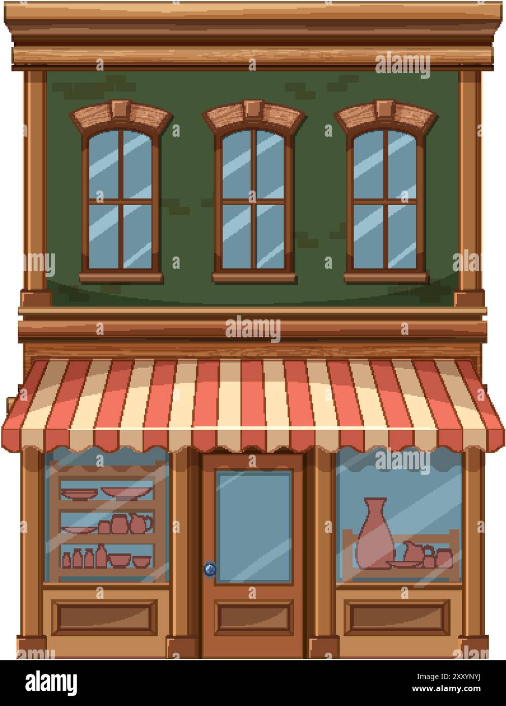 Illustration of a quaint, two-story shop Stock Vector Image & Art - Alamy