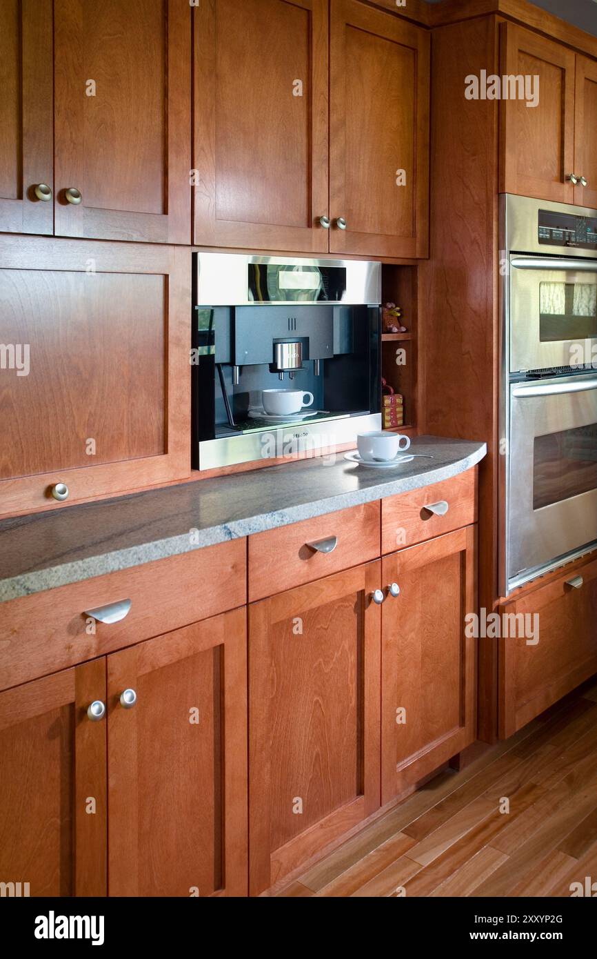 Wooden cabinets surround espresso machine hi-res stock photography and ...